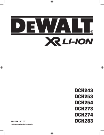 DeWalt DCH253 Rotary hammer instruction manual | Manualzz