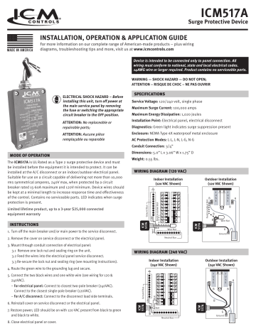 ICM517A Surge Protection Device - Installation and Operation Guide | Manualzz