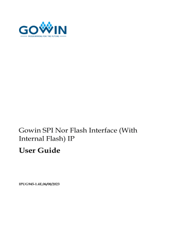GOWIN SPI Nor Flash Interface IP User Guide | Manualzz