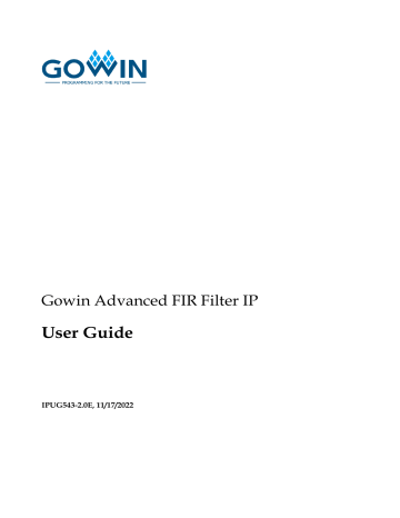 GOWIN Advanced FIR Filter User Guide - Digital Signal Processing IP ...