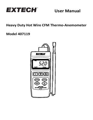 FLIR Extech 407119 User Manual - Measuring Air Velocity, Volume ...