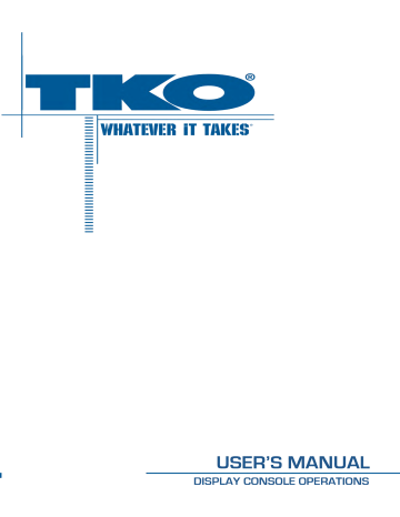 TKO 9G CV 9 Series Monitor Console Instructions Manual | Manualzz