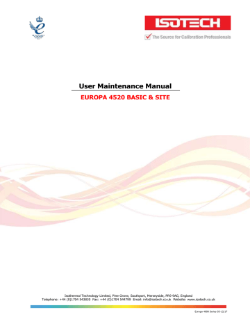 Isotech Europa 6 Temperature Calibrator Owner's Manual | Manualzz