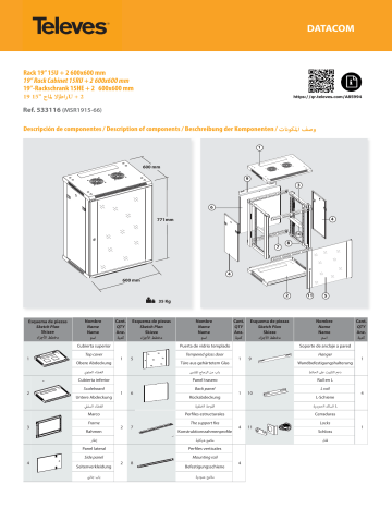 Televes 19"-Rack Cabinet 15+2RU quick guide | Manualzz