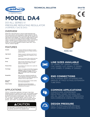 Cashco DA4 Tech Bulletin | Manualzz