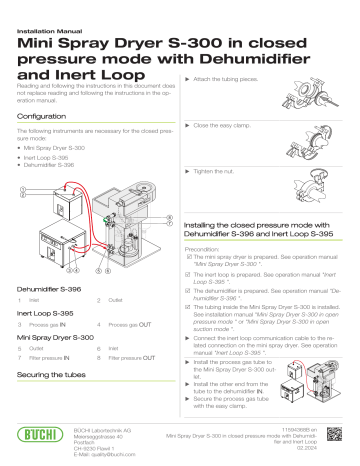 Buchi Mini Spray Dryer S-300 Installation Manual | Manualzz