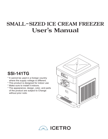 SSI-141TG Manual | icetro Soft Ice Cream Machine Owner's Manual | Manualzz