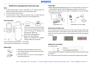 Mindeo MS3690 Lightweight Data Terminal Quick Guide | Manualzz