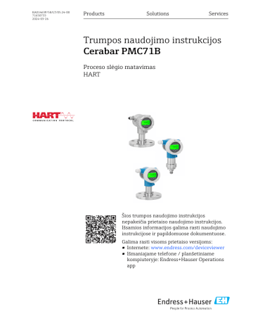 Endres+Hauser KA Cerabar PMC71B quick guide | Manualzz