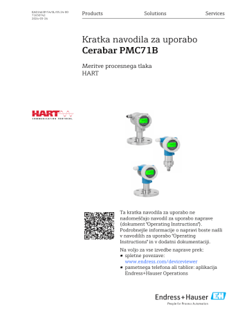 Endres+Hauser KA Cerabar PMC71B quick guide | Manualzz