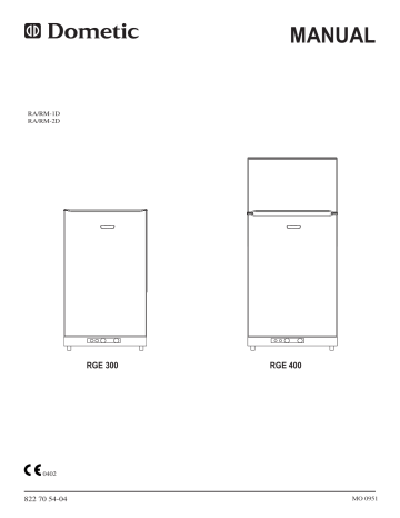 Dometic RGE 300 and RGE 400 Instrucciones de operación | Manualzz