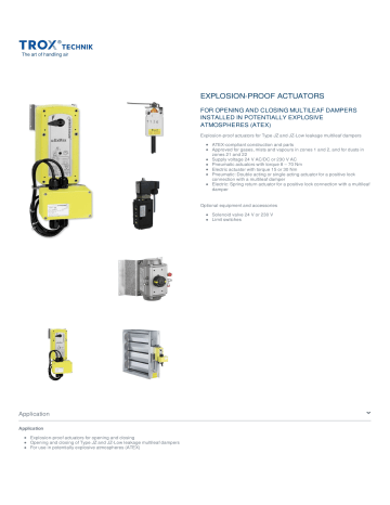 Trox Explosion Proof Actuators Instructions Manual | Manualzz