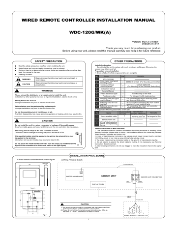 Midea C-120G Wired Remote Controller Manual | Manualzz