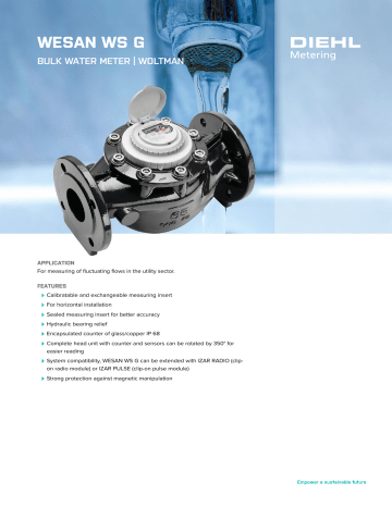 Diehl WESAN WS G Bulk Water Meter - Owner's Manual | Manualzz