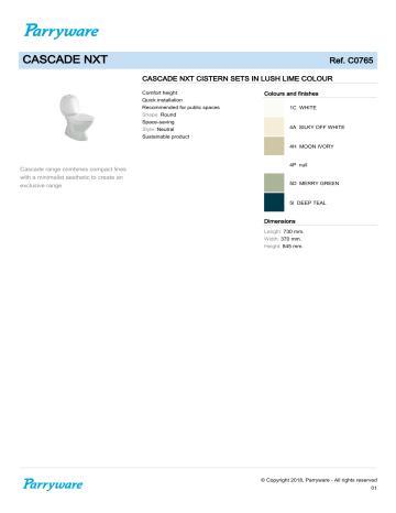 Parryware CASCADE NXT Wall Hung Installation Guide | Manualzz