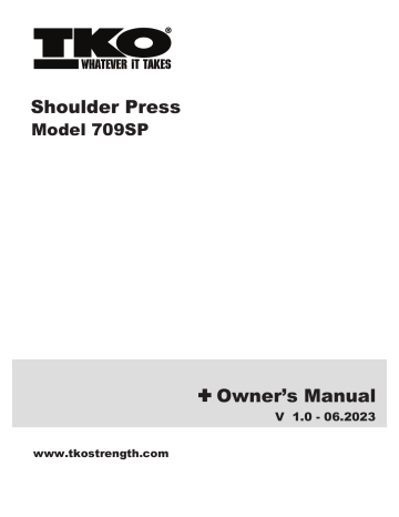 TKO 709SP Shoulder Press Owner’s Manual | Manualzz