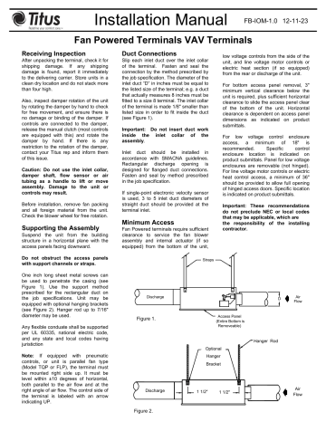 Titus FB-IOM-1.0 Fan Powered Terminals Instruction Manual | Manualzz