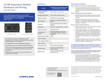 Copeland CC200 Expansion Module User Guide | Download PDF | Manualzz
