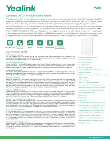 Yealink W80 DECT IP Multi Cell System User Guide | Manualzz
