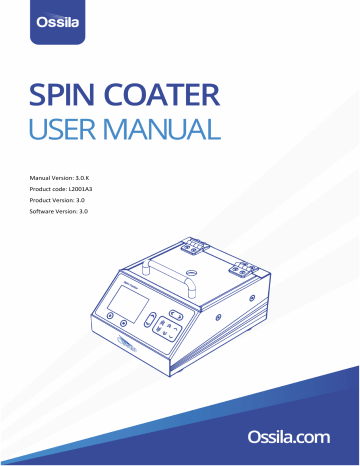 Ossila L2001A3 Spin Coater User Manual - Download & View Online | Manualzz