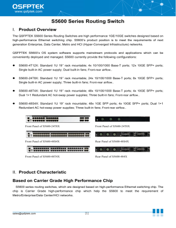 QSFPTEK S5600 Series Routing Switch Instruction Manual | Manualzz