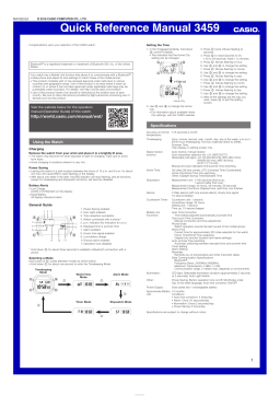 Casio G-SHOCK - User Guide, instruction manual, Quick Start