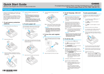 Casio SE-G1 Electronic Cash Register User Guide | Manualzz