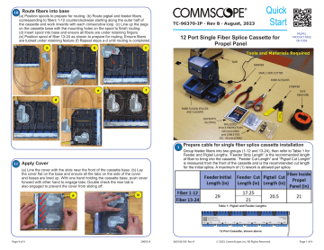 CommScope 760255082 Single Fiber Splice Cassette User Guide | Manualzz