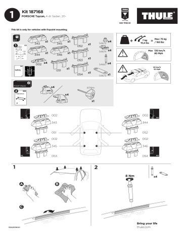 THULE 187168 Evo Fitting Kit Installation Guide | Manualzz