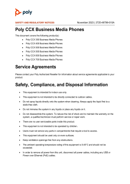Poly CCX 400 - User manual, Setup Sheet, Instructions