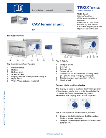 TROX EN Ex CAV Terminal Unit Instruction Manual | Manualzz