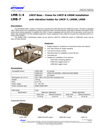 OPTOKON LMCP-28H Antivibration Holder Installation Guide | Manualzz