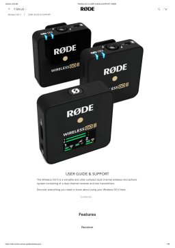 Rode Wireless GO II - User Guide, Quick start Guide