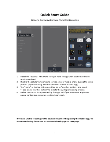 ECOWITT Generic Gateway Console Hub User Guide | Manualzz
