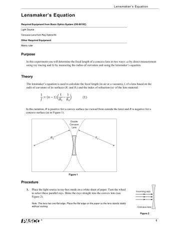 PASCO OS-8515C Basic Optics System Owner’s Manual | Manualzz