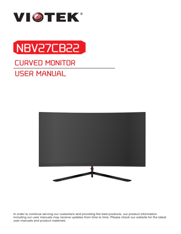 Viotek NBV27CB22 27 Inch Curved 75Hz Monitor User Manual | Manualzz