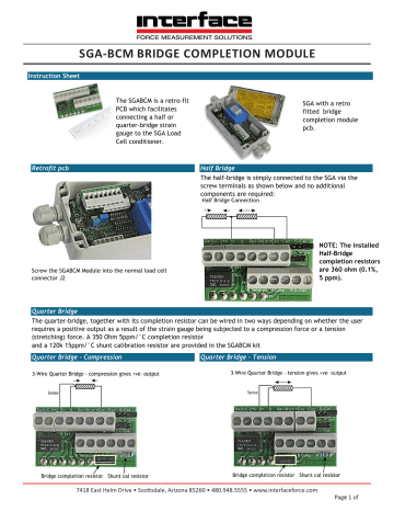 Interface SGA-BCM Instruction Manual - Strain Gauge Bridge Completion ...