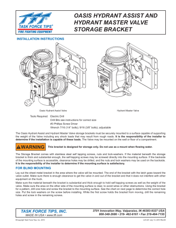 TFT Oasis Hydrant Assist and Hydrant Master Valve Storz Storage Bracket ...