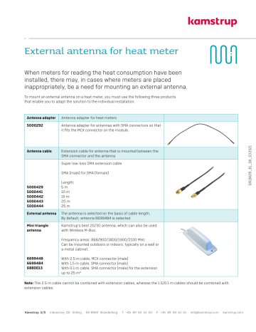 Kamstrup Antenna Quick Guide | Manualzz