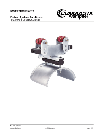 Conductix-Wampfler Festoon Systems for I-Beams Program 0320 / 0325 ...