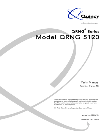 Quincy Compressor QRNG 5120 Parts Manual | Manualzz