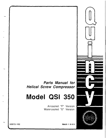 Quincy Compressor QSI 350 Parts Manual | Manualzz