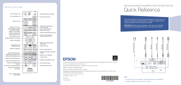 Epson EB-PQ2010W Quick Reference | Manualzz