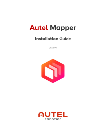 Autel Mapper Installation Guide - 2D/3D Reconstruction | Manualzz
