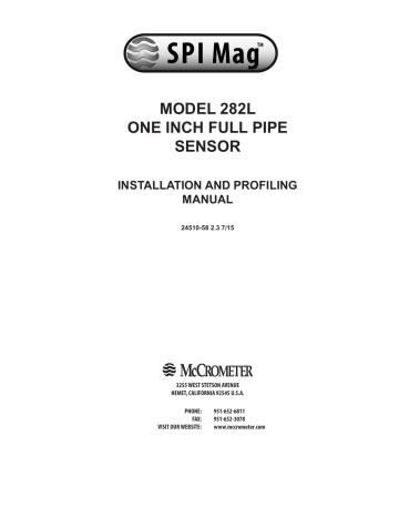 McCrometer SPI Mag Flow Meter Manual - Installation & Profiling | Manualzz