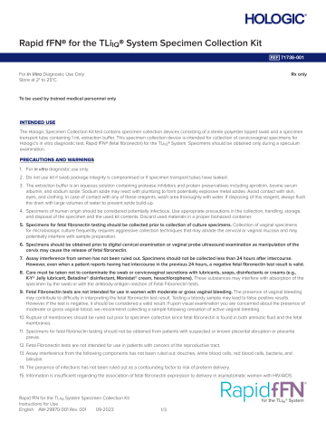 Hologic Rapid fFN Instructions for use | Manualzz