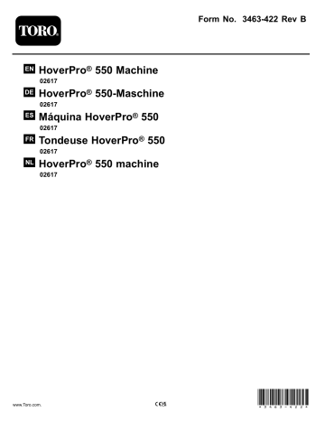 Toro HoverPro 550 Walk Behind Mower Manual | Manualzz