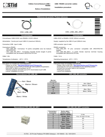 STid CNV-USB-485 Installation Procedure | Manualzz