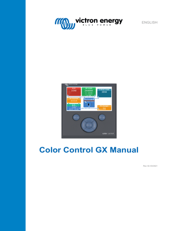 Victron Energy Color Control GX 158166 Manual | Manualzz
