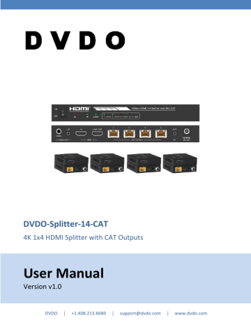 DVDO Splitter-14-CAT 4K 1×4 HDMI Splitter User Manual | Manualzz